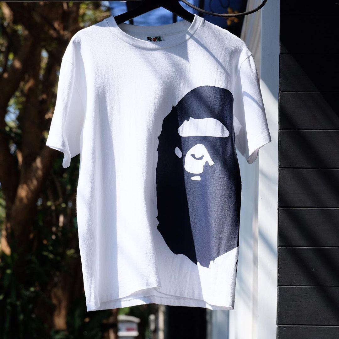 Bape Big Head Ape White Tee | LINE SHOPPING