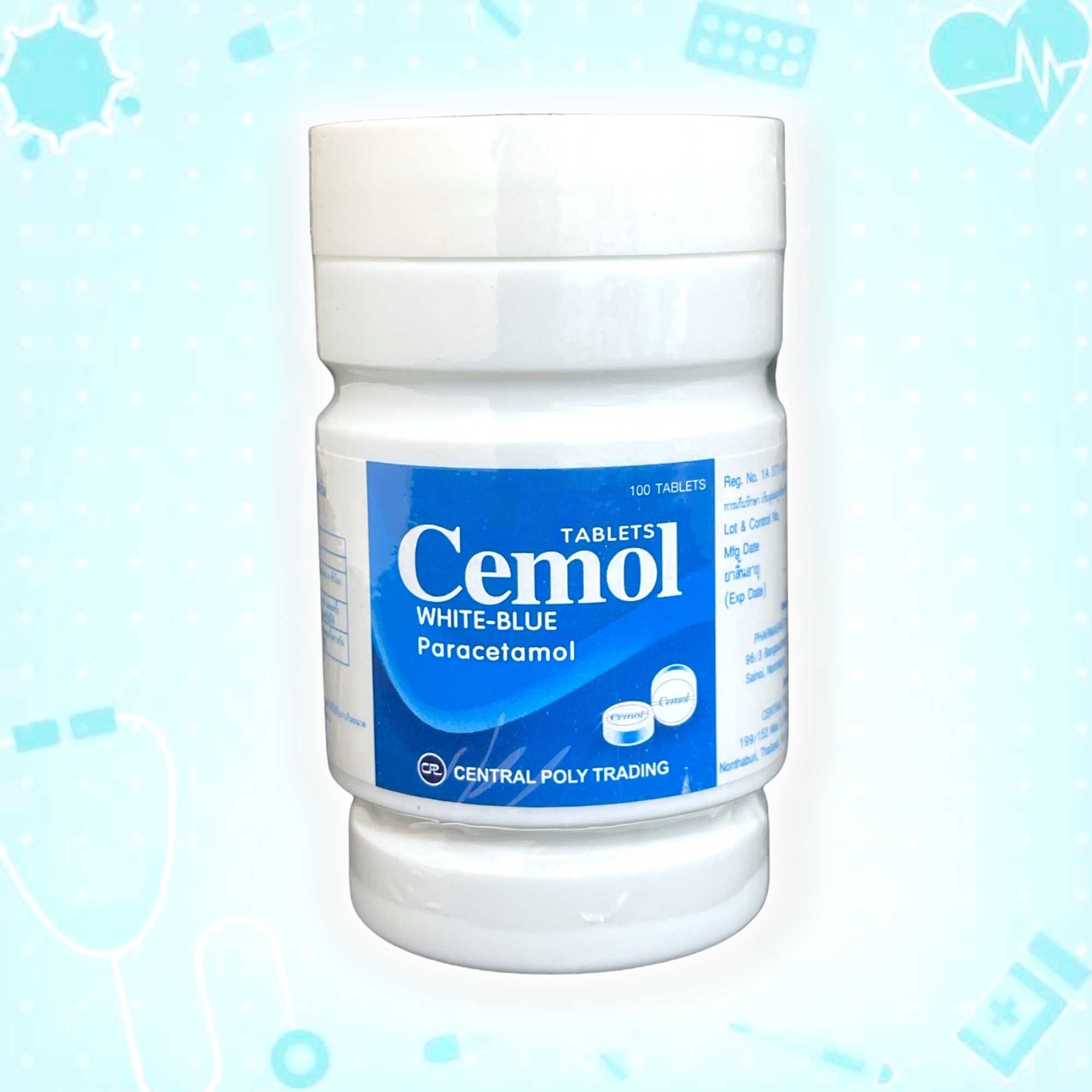 CEMOL WHITE-BLUE 500 MG TABLETS 100'S | LINE SHOPPING
