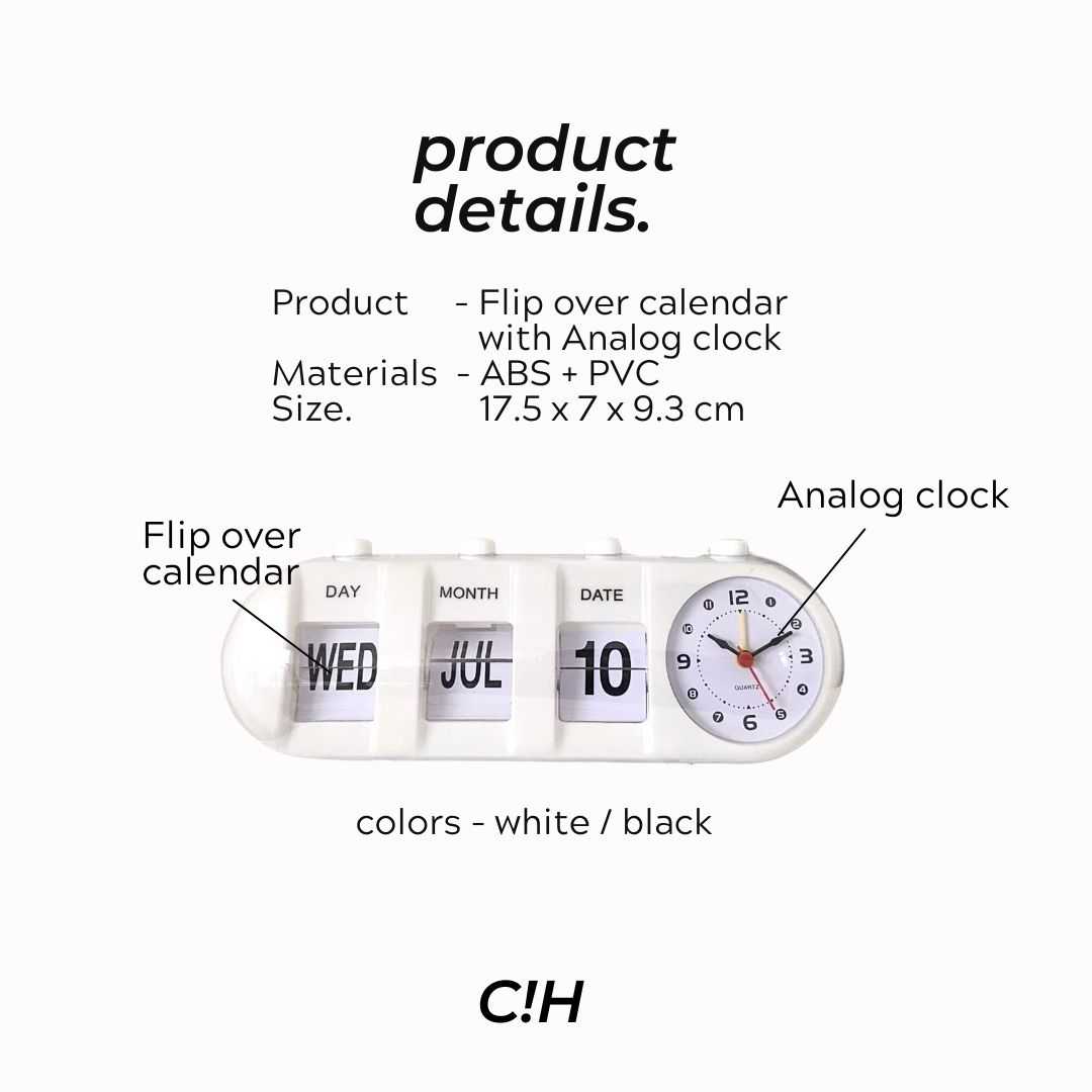 FLIP OVER CALENDAR WITH ANALOG CLOCK | LINE SHOPPING