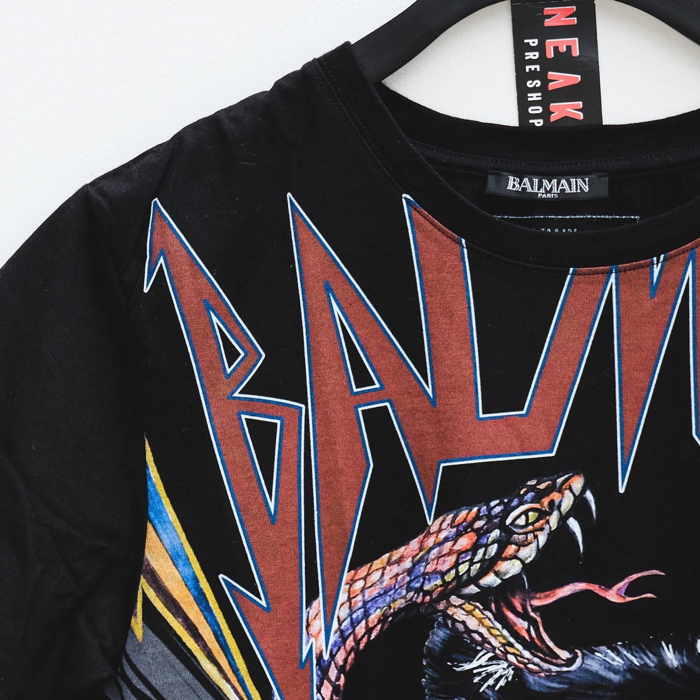 Balmain Snake & Tiger Logo Tee Black | LINE SHOPPING