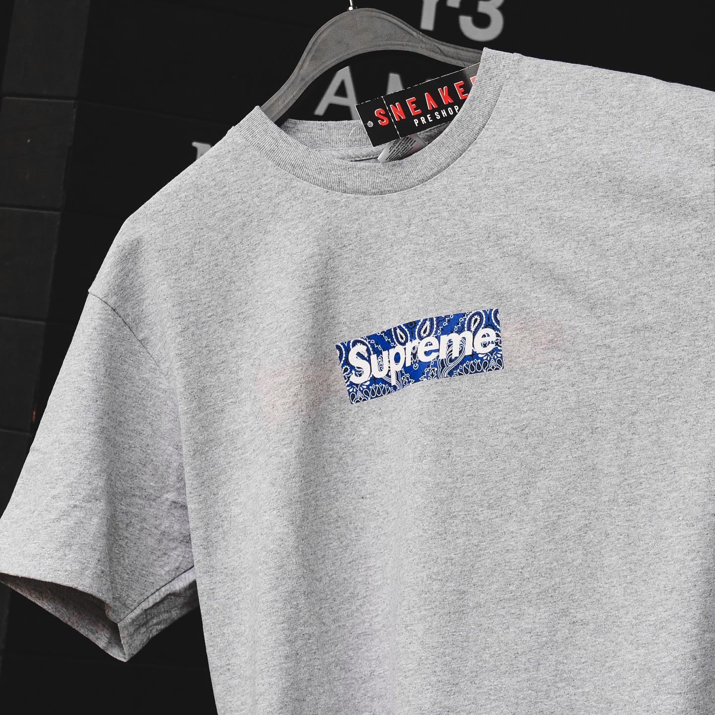 Supreme Bandana Box Logo Tee Grey | LINE SHOPPING