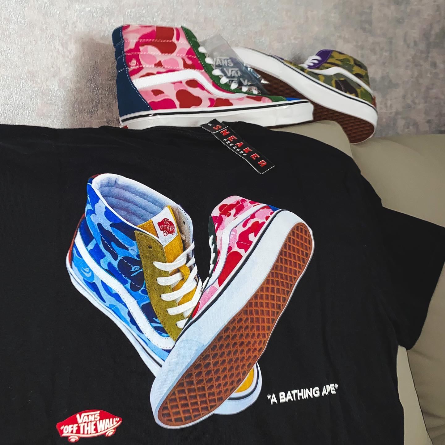 Vans x Bape SK8 Hi Tee Black | LINE SHOPPING