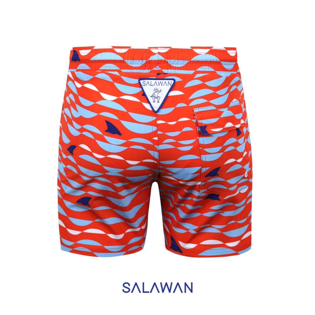 SALAWAN กางเกงว่ายน้ำ -Swim Shorts-Shark Wave | LINE SHOPPING