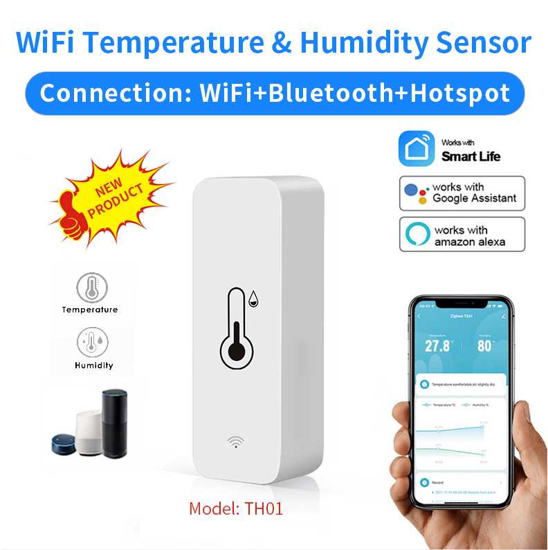 Tuya WiFi Temperature and Humidity Sensor รุ่น TH01 (No Hub) เซ็นเซอร์วัดอุณหภูมิและความชื้น ...