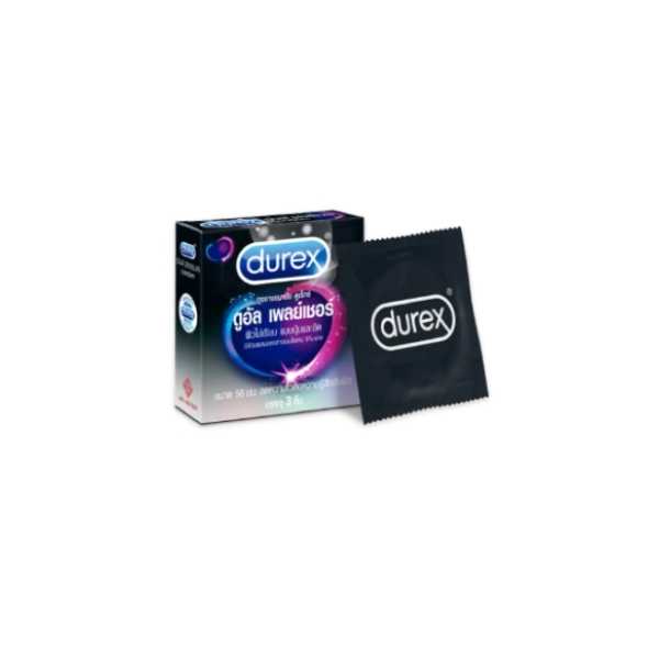 Durex Dual Pleasure ขนาด 56 มม บรรจุ 3 ชิ้น ถุงยางอนามัย อึดทน มีปุ่ม ...