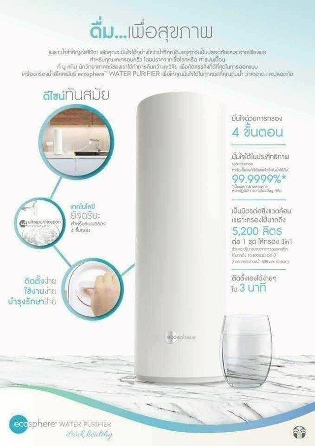 เครื่องกรองน้ำอีโคสเฟียร์ | EcoSphere Water Purifier | LINE SHOPPING