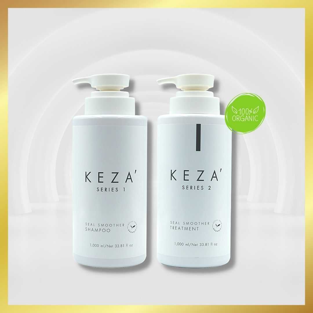 [1000 ml.] KEZA' Shampoo & Treatment / เซ็ตแชมพู & ทรีทเม้นท์ แก้ผมช็อต ...