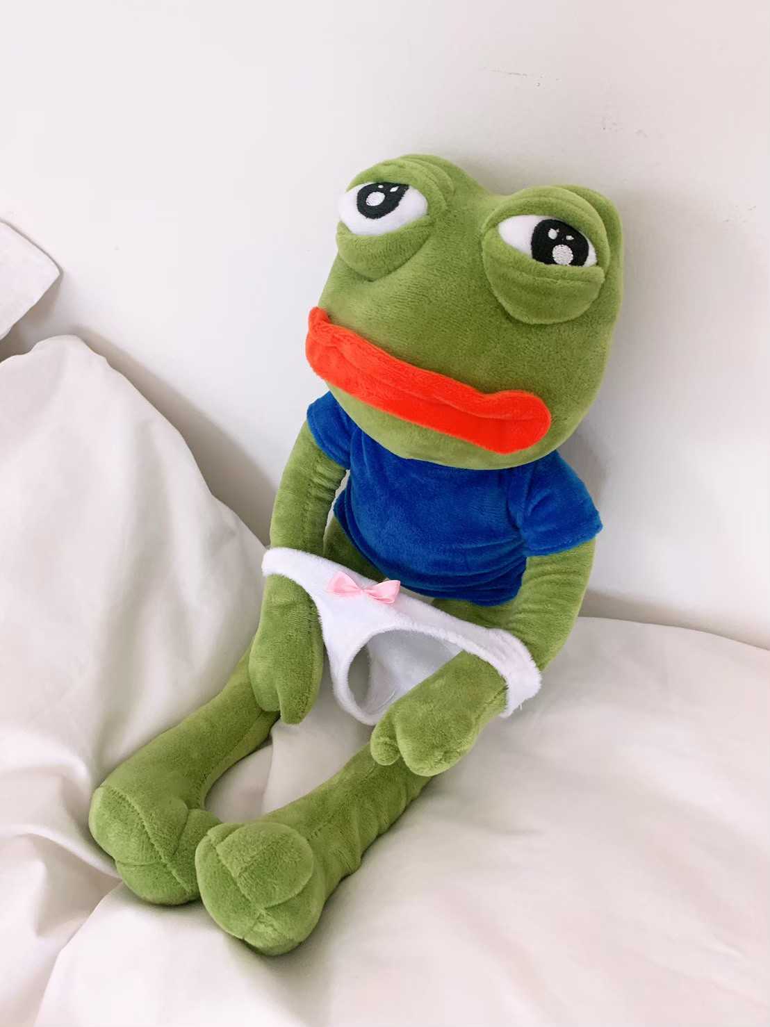 พร้อมส่ง Pepe The Frog ตุ๊กตากบเศร้า กบมีม Line Shopping
