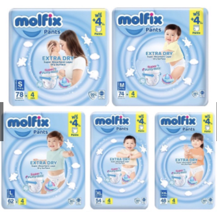 Molfix Extra Dry ผ้าอ้อมเด็กเเบบกางเกง โมฟิกซ์ (รุ่นเอ็กซ์ตร้า ดราย ...