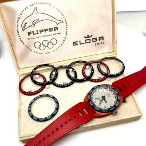 ELOGA Flipper Olympic 17 Jewels Incabloc Swiss Made ระบบไขลาน ขนาดตัว ...