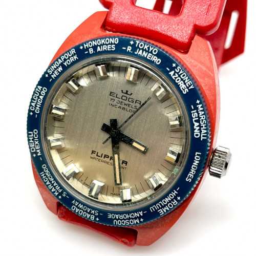 ELOGA Flipper Olympic 17 Jewels Incabloc Swiss Made ระบบไขลาน ขนาดตัว ...