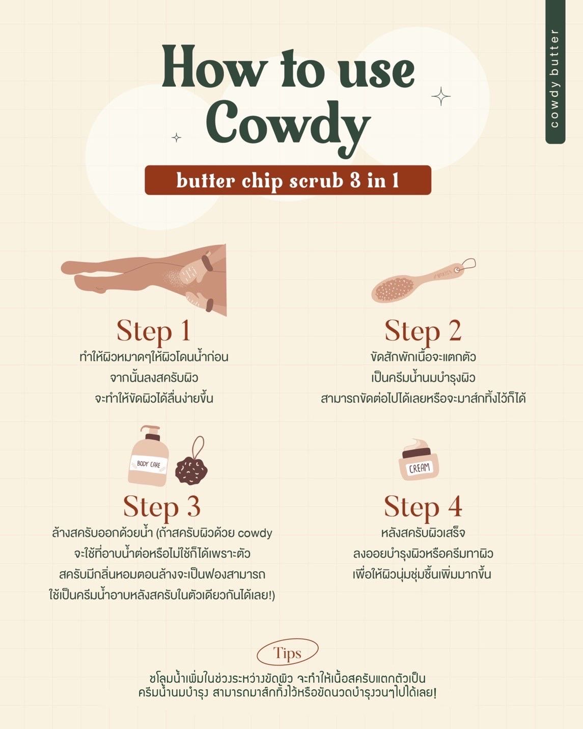 เปิดจอง | ส่งฟรี : สครับผิว Cowdy 250g (แถมฟรีไม้พาย) | LINE SHOPPING