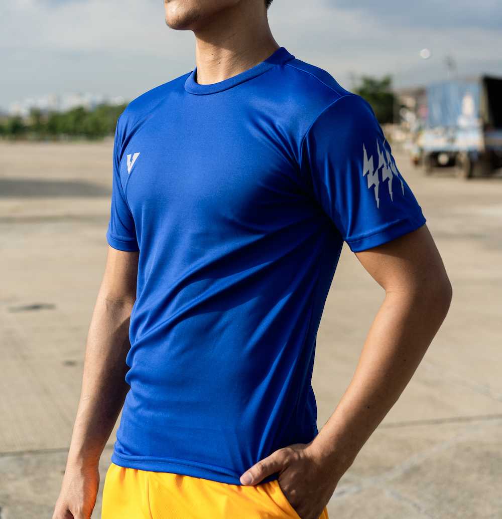 VOLT ACCE 004 TRAINING SHIRTS BLUE เสื้อกีฬาเทรนนิ่ง แขนสั้น ...