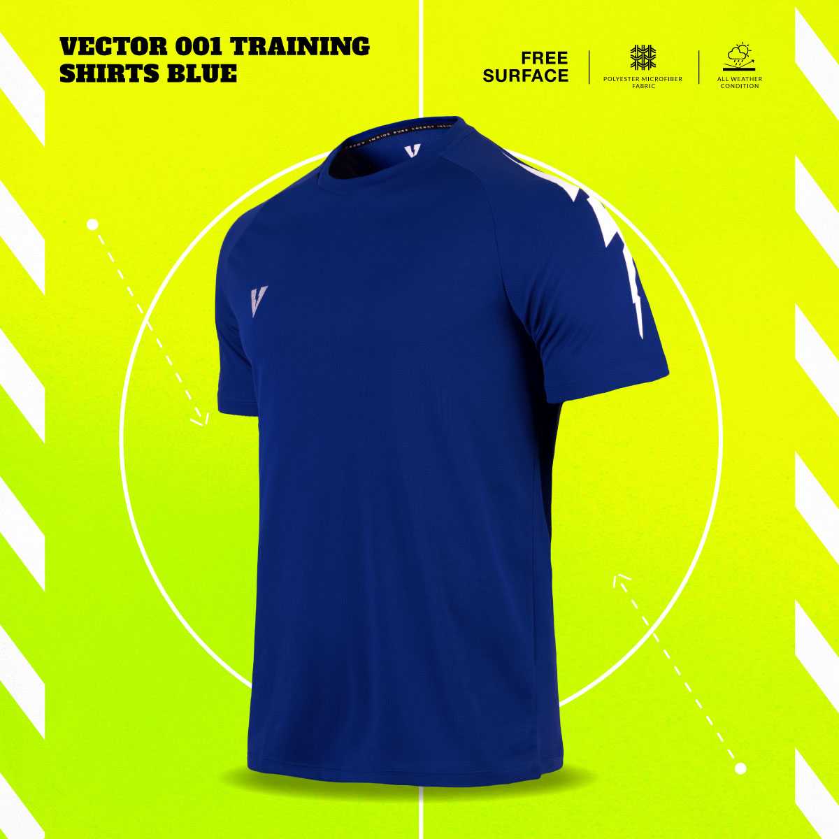 VOLT VECTOR 001 TRAINING SHIRTS BLUE เสื้อกีฬาเทรนนิ่ง แขนสั้น ...