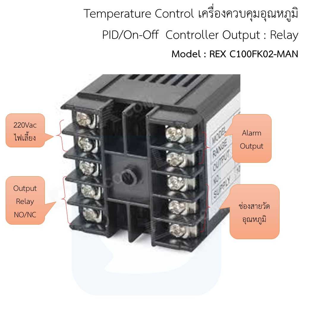 เครื่องควบคุมอุณหภูมิ PID RKC REX C100 Relay แถมสาย Thermocouple Type K ยาว 1 เมตร | LINE SHOPPING