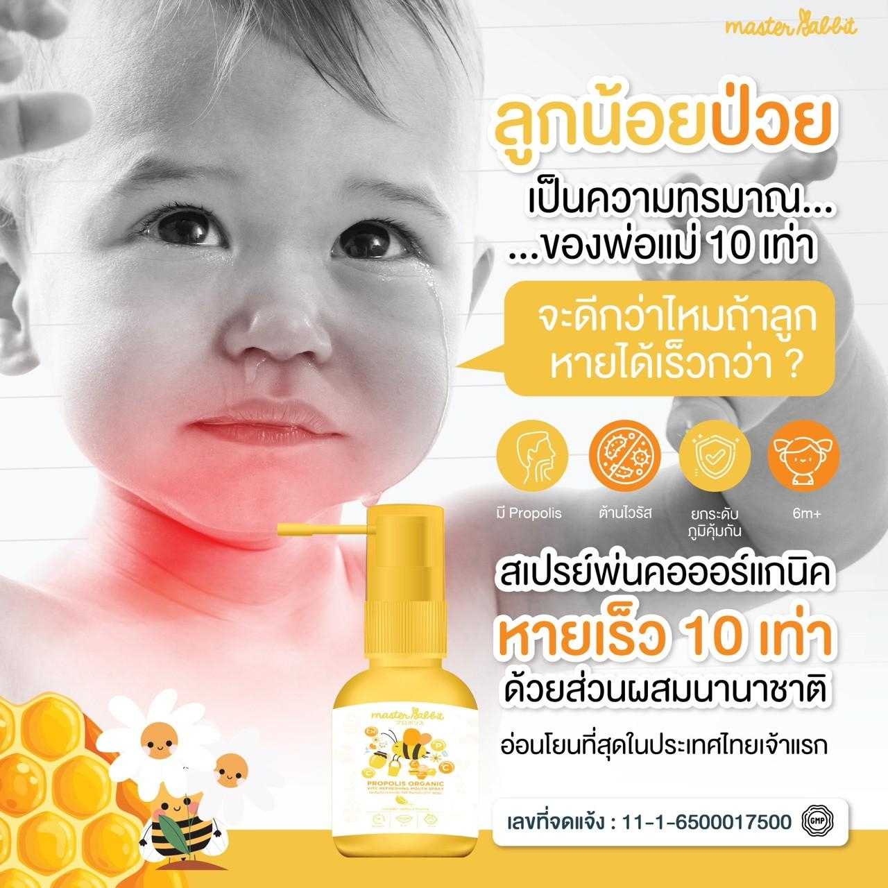 สเปรย์แก้เจ็บคอ Master Rabbit Propolis VitC | LINE SHOPPING