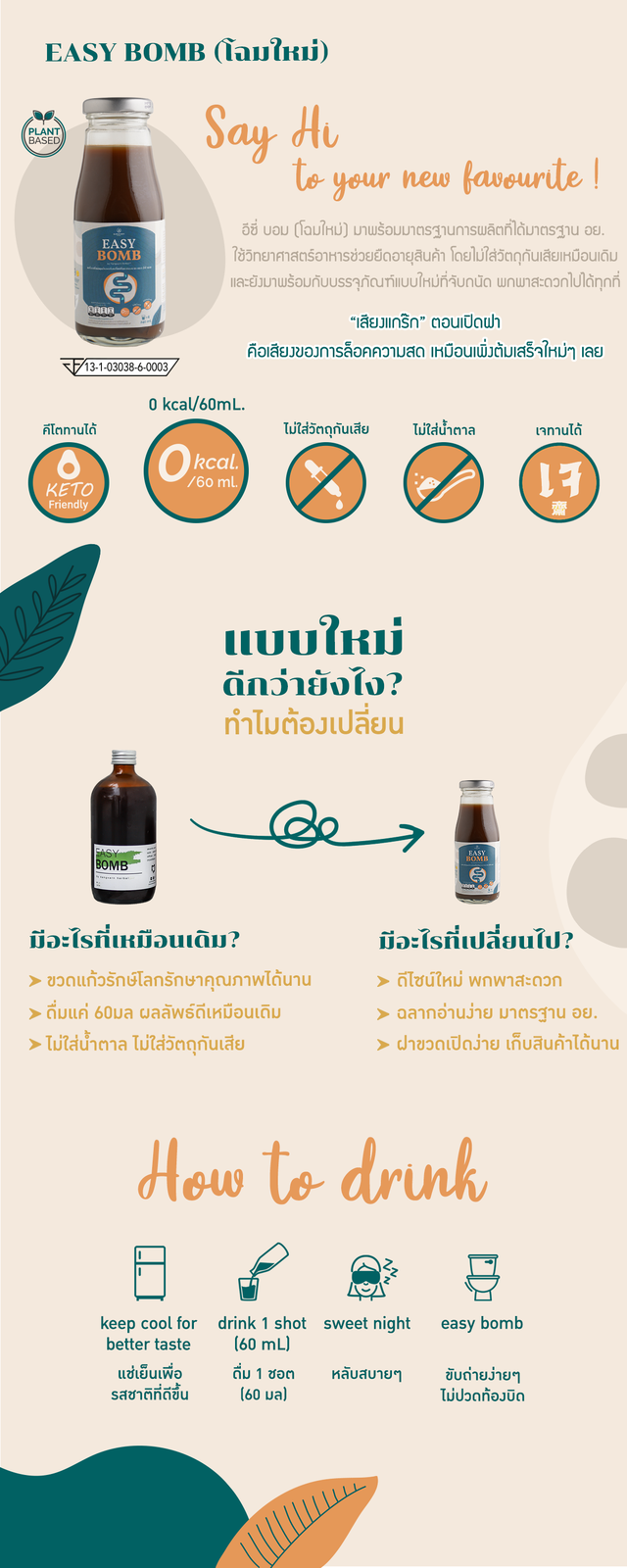 EASY BOMB เครื่องดื่มสมุนไพรดีท็อกซ์ลำไส้ แก้ปัญหาท้องผูก ถ่ายไม่ออก ...