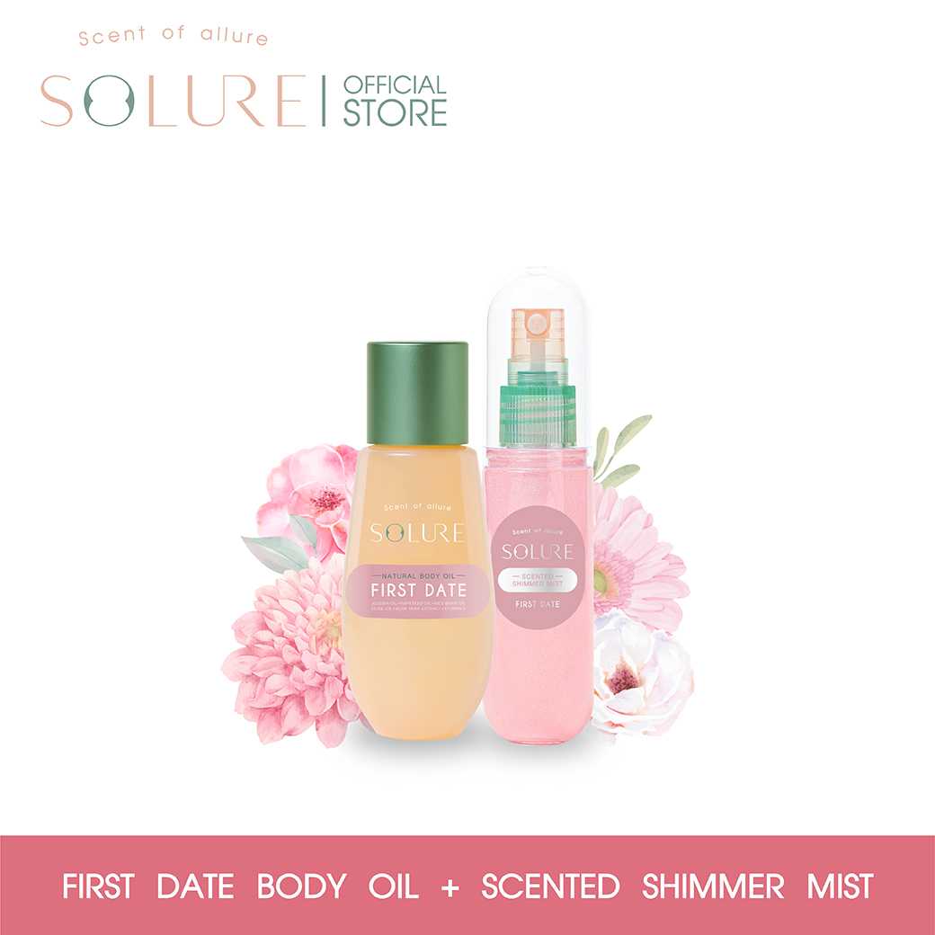 SOLURE SCENTED SHIMMER MIST FIRST DATE + SOLURE FIRST DATE BODY OIL 65 ...