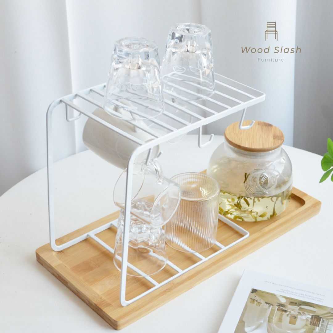 Wood Slash Decor | ชั้ั้นวางแก้วสไตล์มูจิ มินิมอล ขนาด 40x18.4x24.5 ...