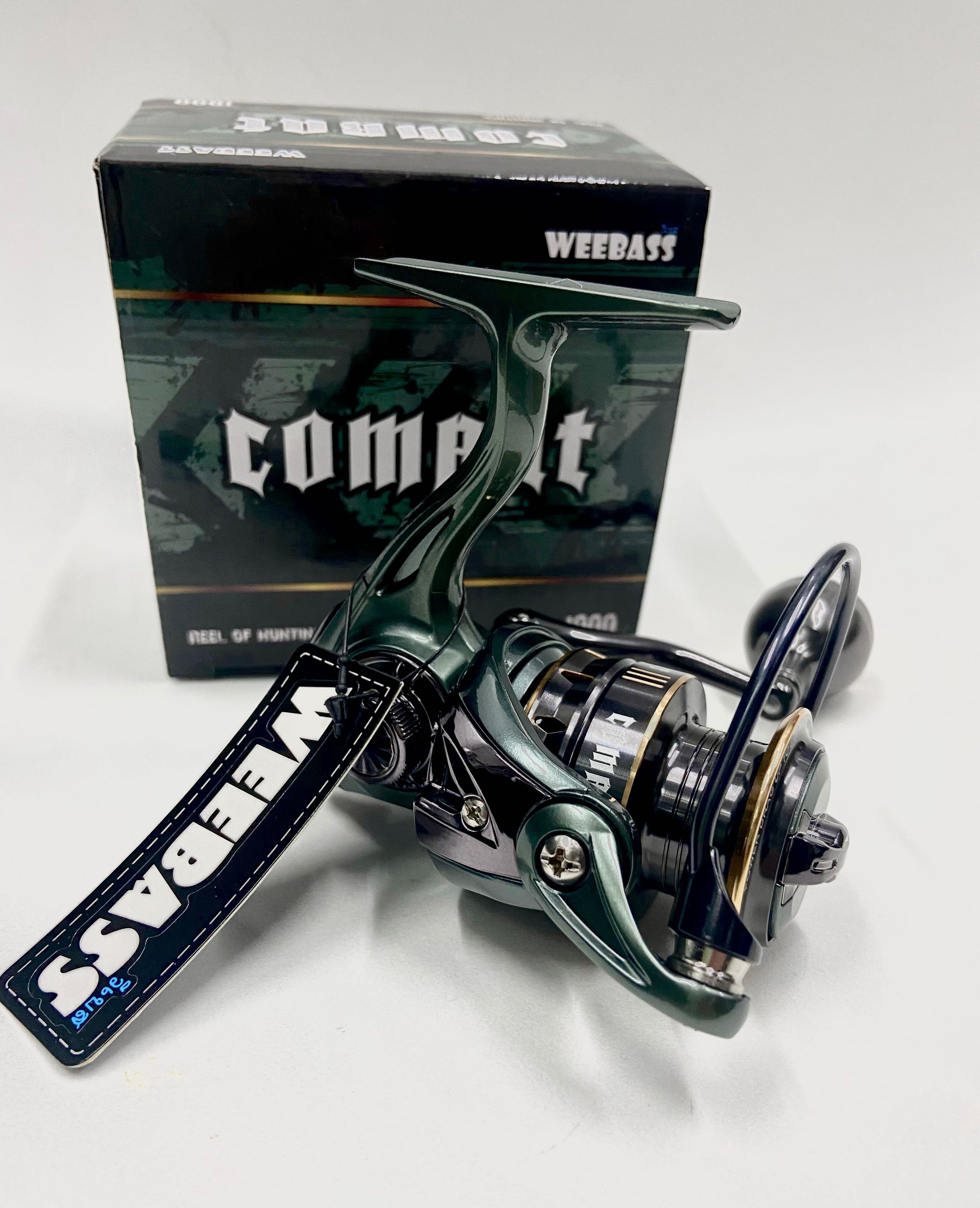 รอกสปินรุ่นใหม่ WEEBASS วีแบส-คอมแบท Weebass Combat รอบ 5.2:1 แขนเกลียว น็อปกลม เบรกหนัก อัดปลา ...