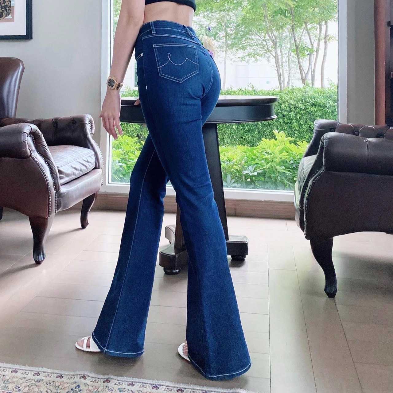 PONY JEANS โพนี่ กางเกงยีนส์ผู้หญิงทรงเอวสูงขาม้า | LINE SHOPPING