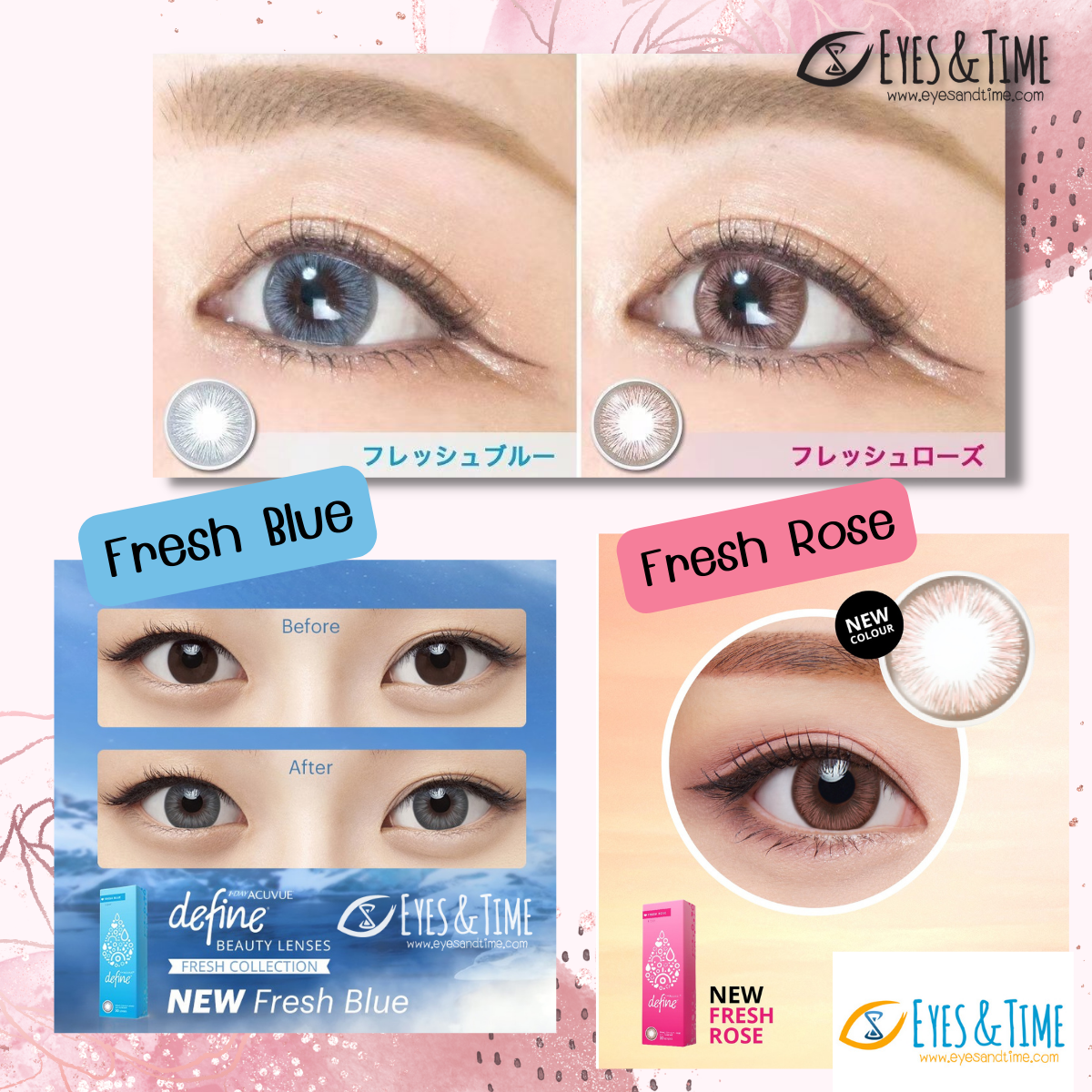 ฟรี! หมวก พีพี กฤษฏ์ เมื่อซื้อ Acuvue 1Day define 💗 Fresh rose หรือ 💙 ...