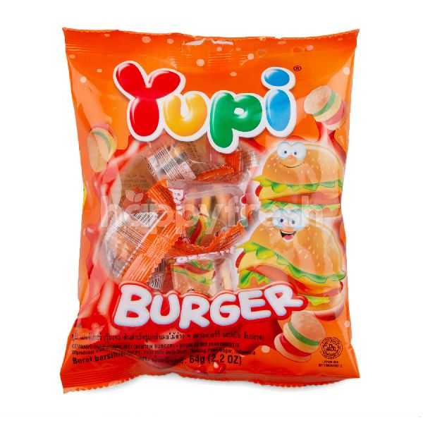 Yupi เบอร์เกอร์ (วุ้นเวลาตินกลิ่นผลไม้ต่างๆ) 60 กรัม 8992741941303 (06 ...
