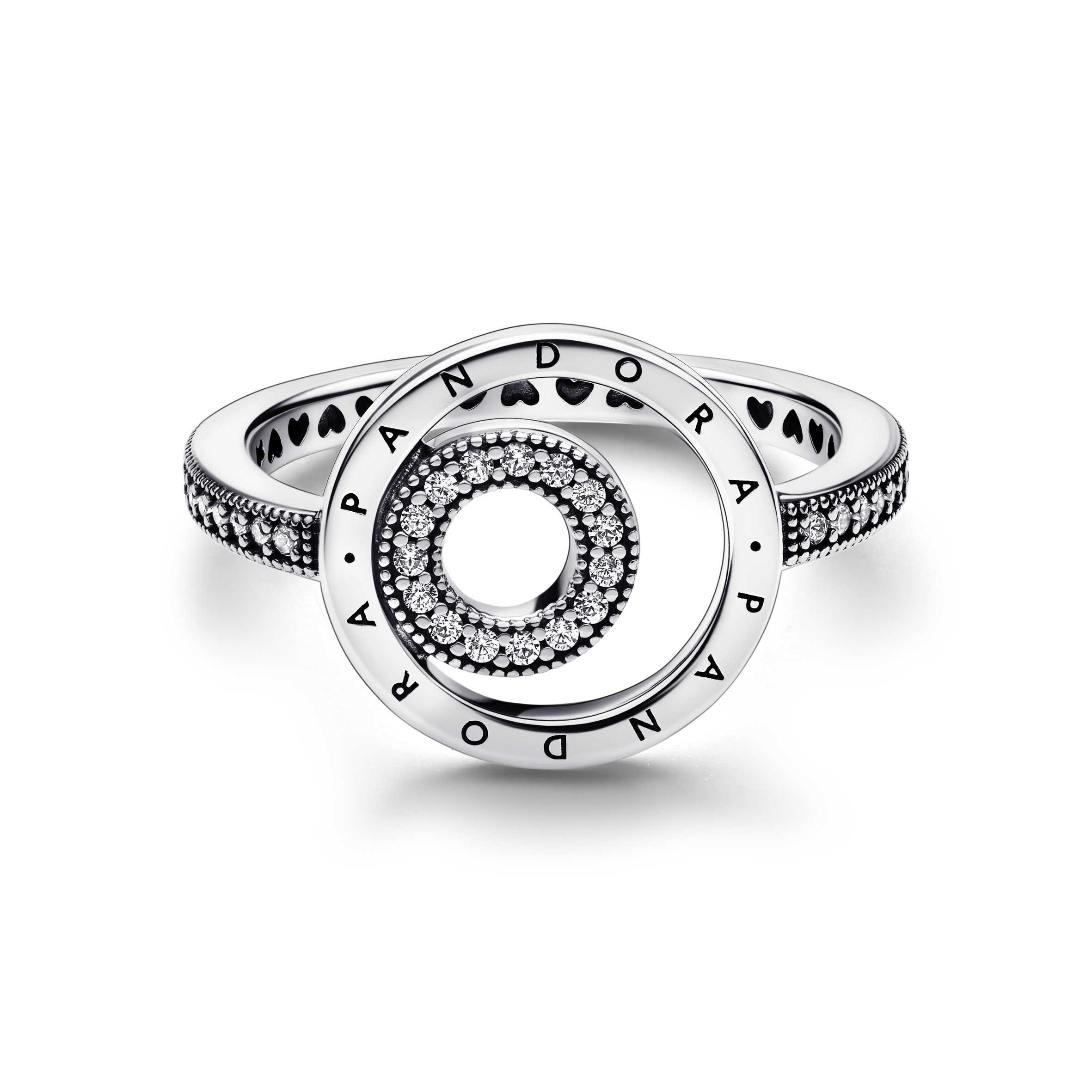 Pandora Signature Logo Circles Pavé Ring | LINE SHOPPING