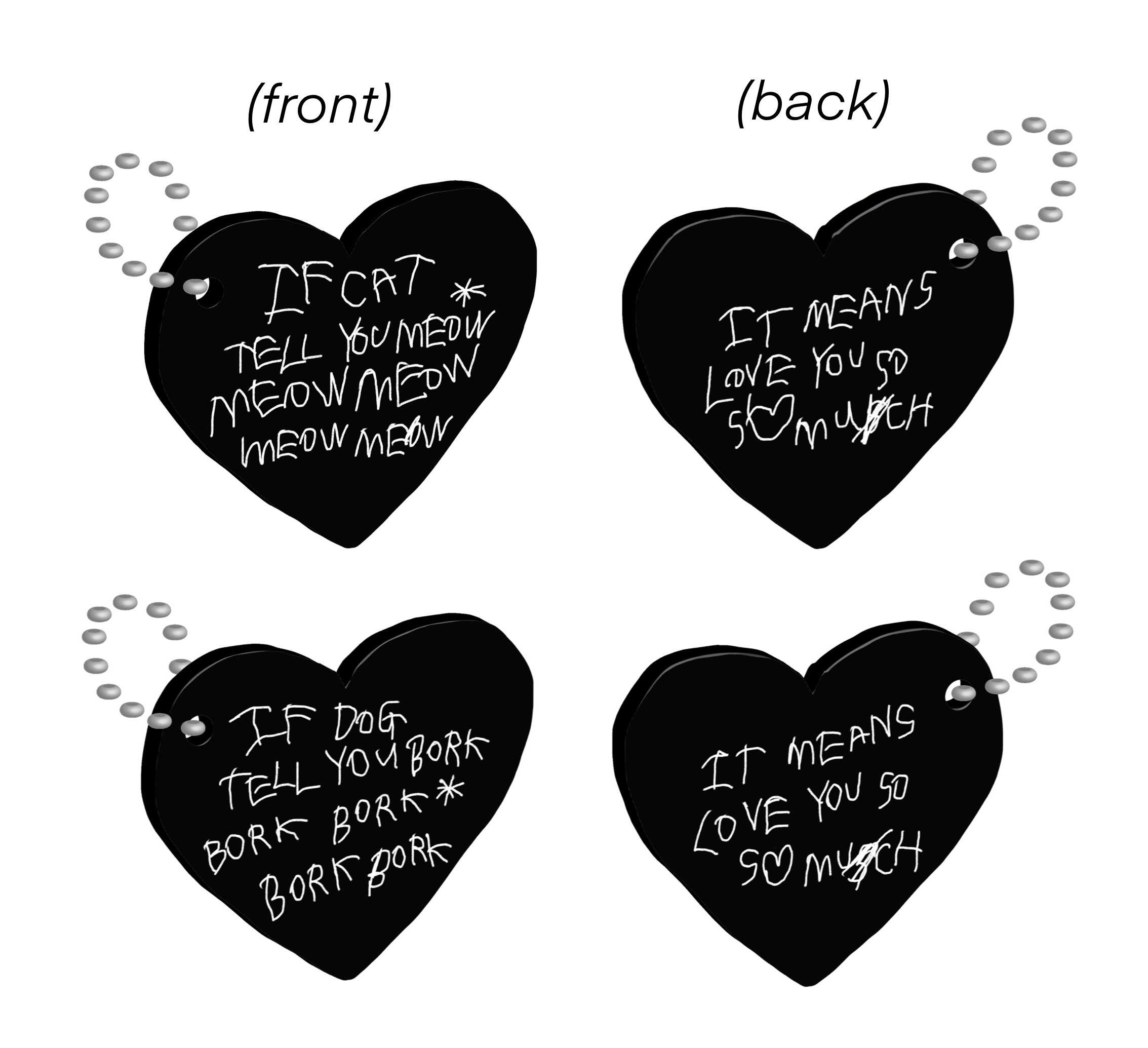 meow/bork heart keyring | LINE SHOPPING