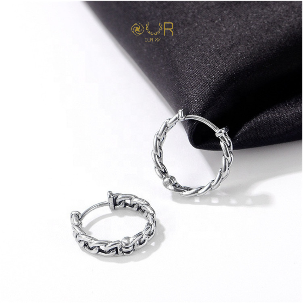 Our Chain Hoop ต่างหูเจาะ วัสดุไทเทเนียมเกรดเครื่องมือแพทย์ | LINE SHOPPING