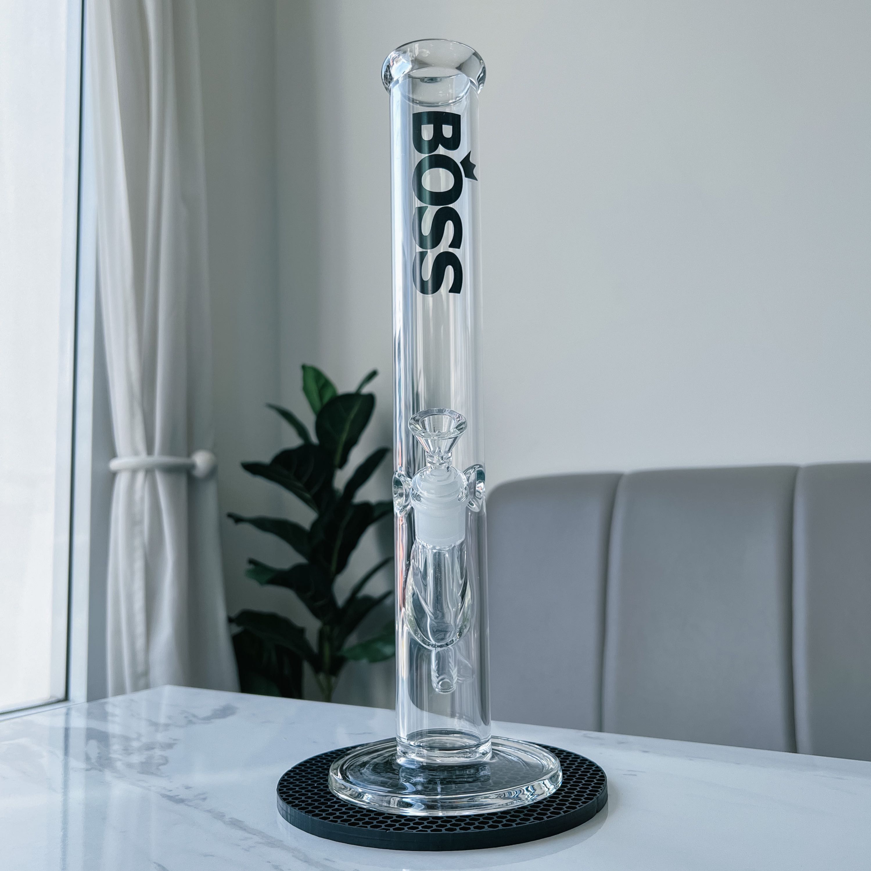 BOSS Glass Straight Cylindrical Ice Bong | 40 cm | LINE SHOPPING