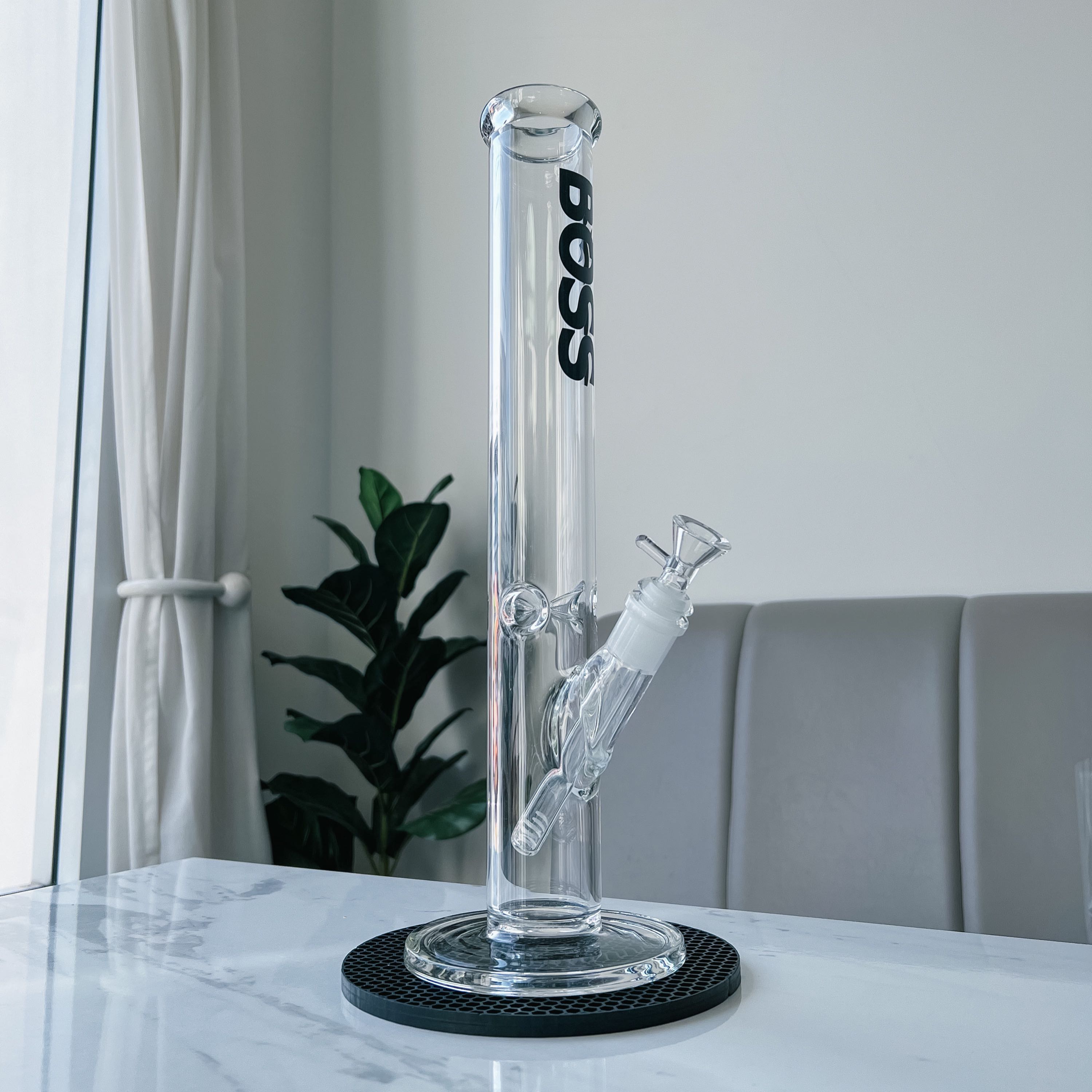 BOSS Glass Straight Cylindrical Ice Bong | 40 cm | LINE SHOPPING