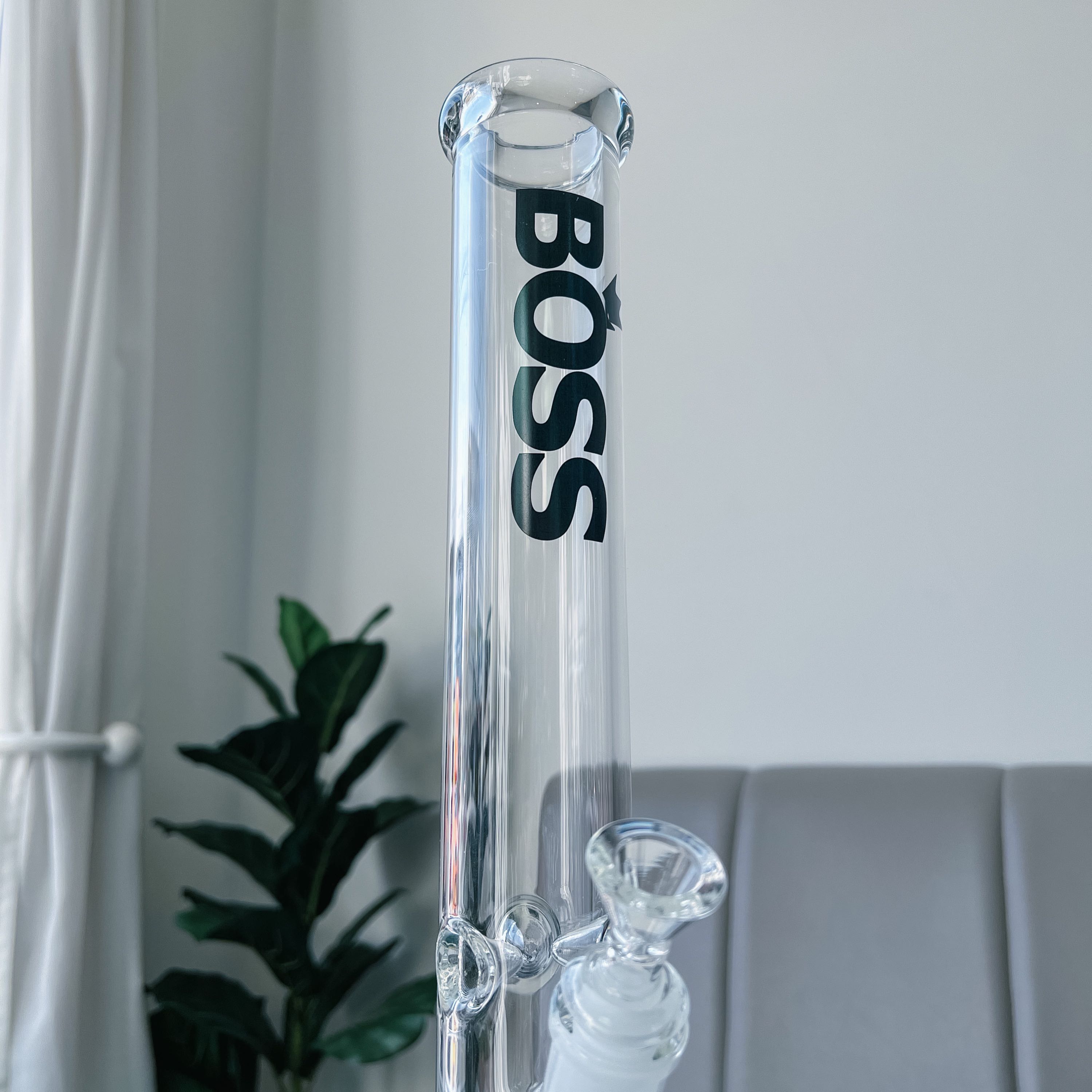 BOSS Glass Straight Cylindrical Ice Bong | 40 cm | LINE SHOPPING