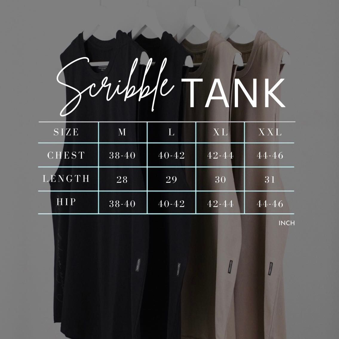 Genetiv Strong Mind Double Scribble Jet Black Tank | LINE SHOPPING