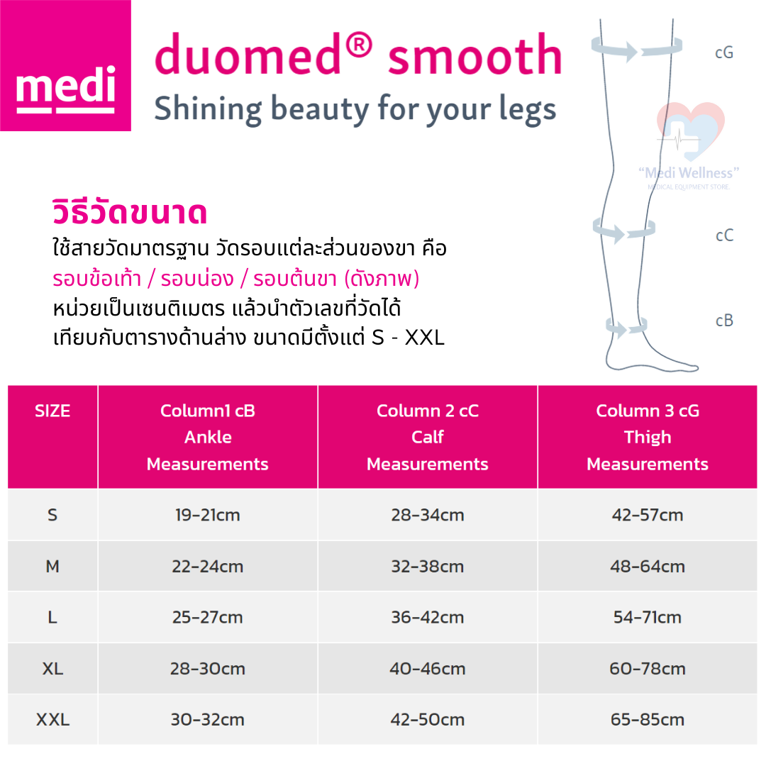 Medi Duomed (Smooth) ระดับเต็มตัว Panty สีเนื้อคาราเมล เปิดปลายเท้า แรงดันระดับ2 (Class2 23-32 ...
