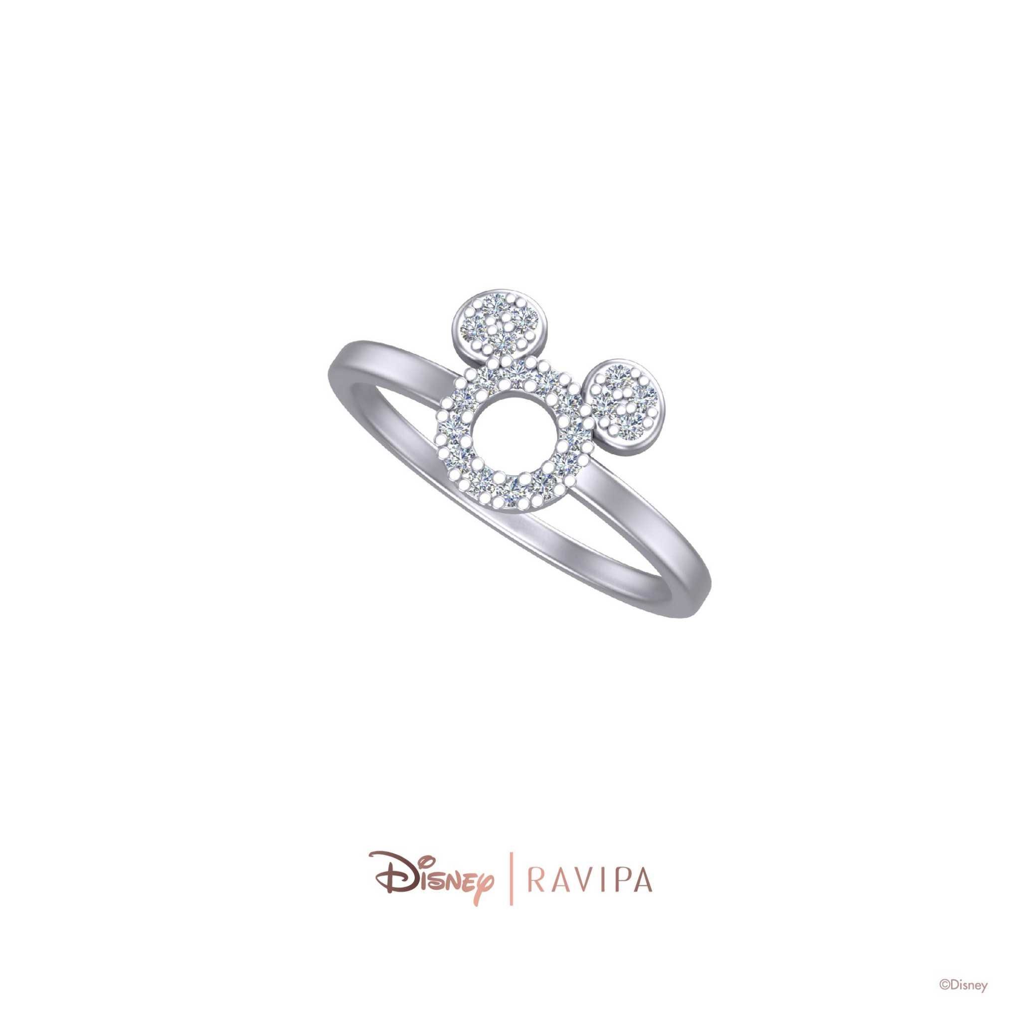 Silver Mickey Mouse Diamond Ring | LINE SHOPPING