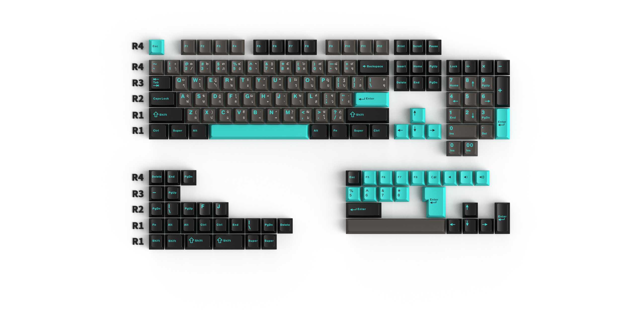 Hello Ganss Keycap คีย์แคปภาษาไทย Premium PBT Double shot Cherry ...