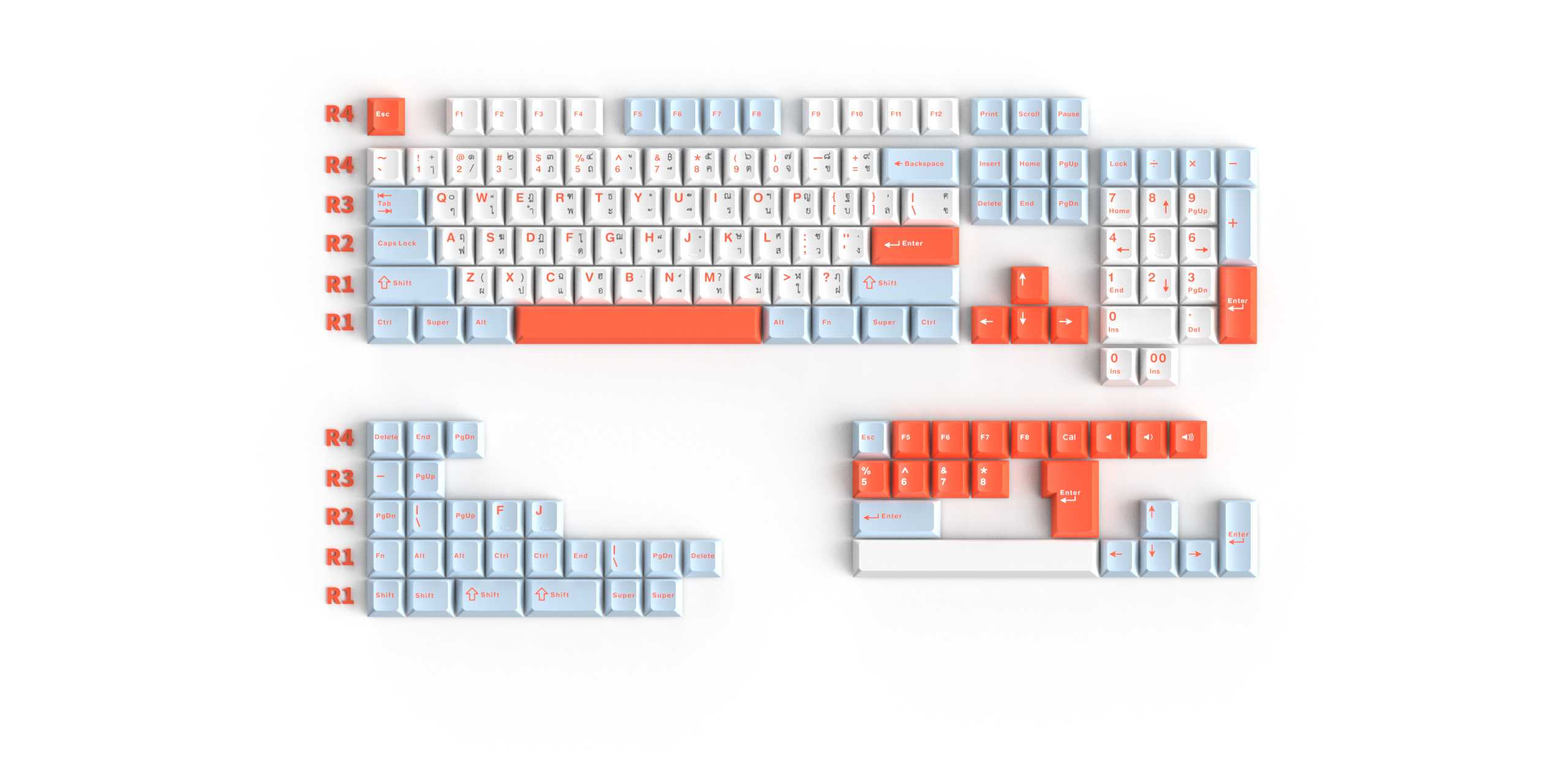 Hello Ganss Keycap คีย์แคปภาษาไทย Premium PBT Double shot Cherry ...