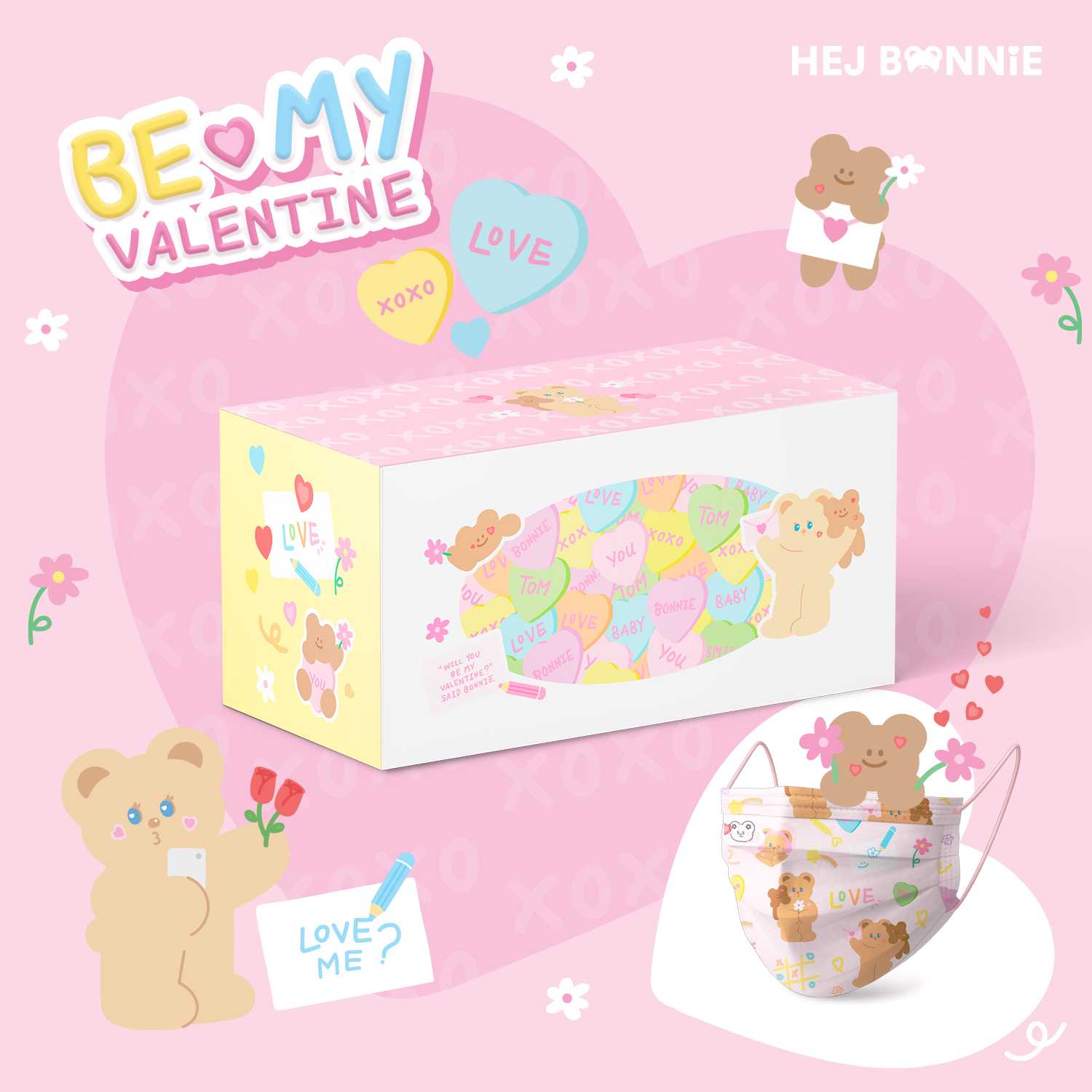 [Sold out] Be my valentine Mask l Hej Bonnie Official | LINE SHOPPING