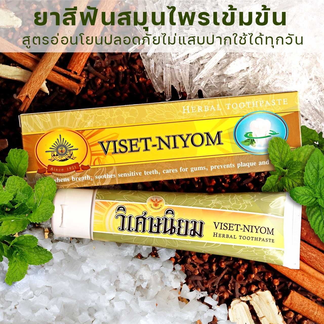 [Lot ใหม่ล่าสุด] สุดคุ้มแพ็ค6 VISET-NIYOM Herbal Toothpaste ยาสีฟันสูตร ...