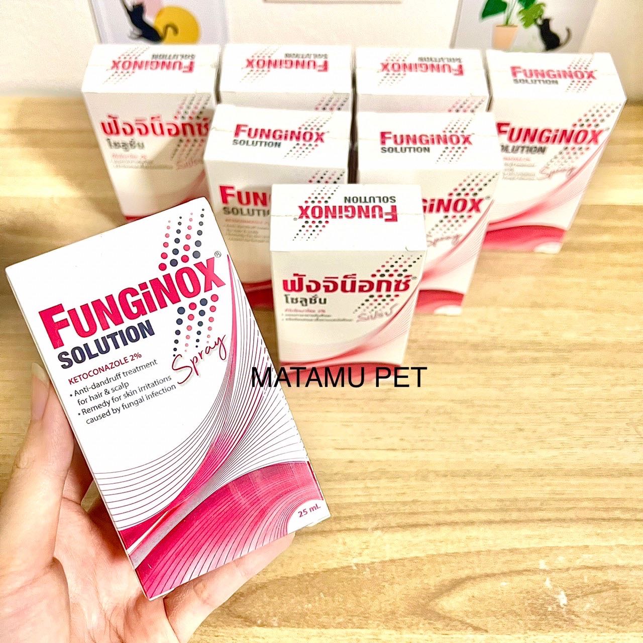 Funginox Solution (ฟังจิน็อกซ์) spray 25 ml กำจัดเชื้อราสุนัข แมว สัตว์ ...
