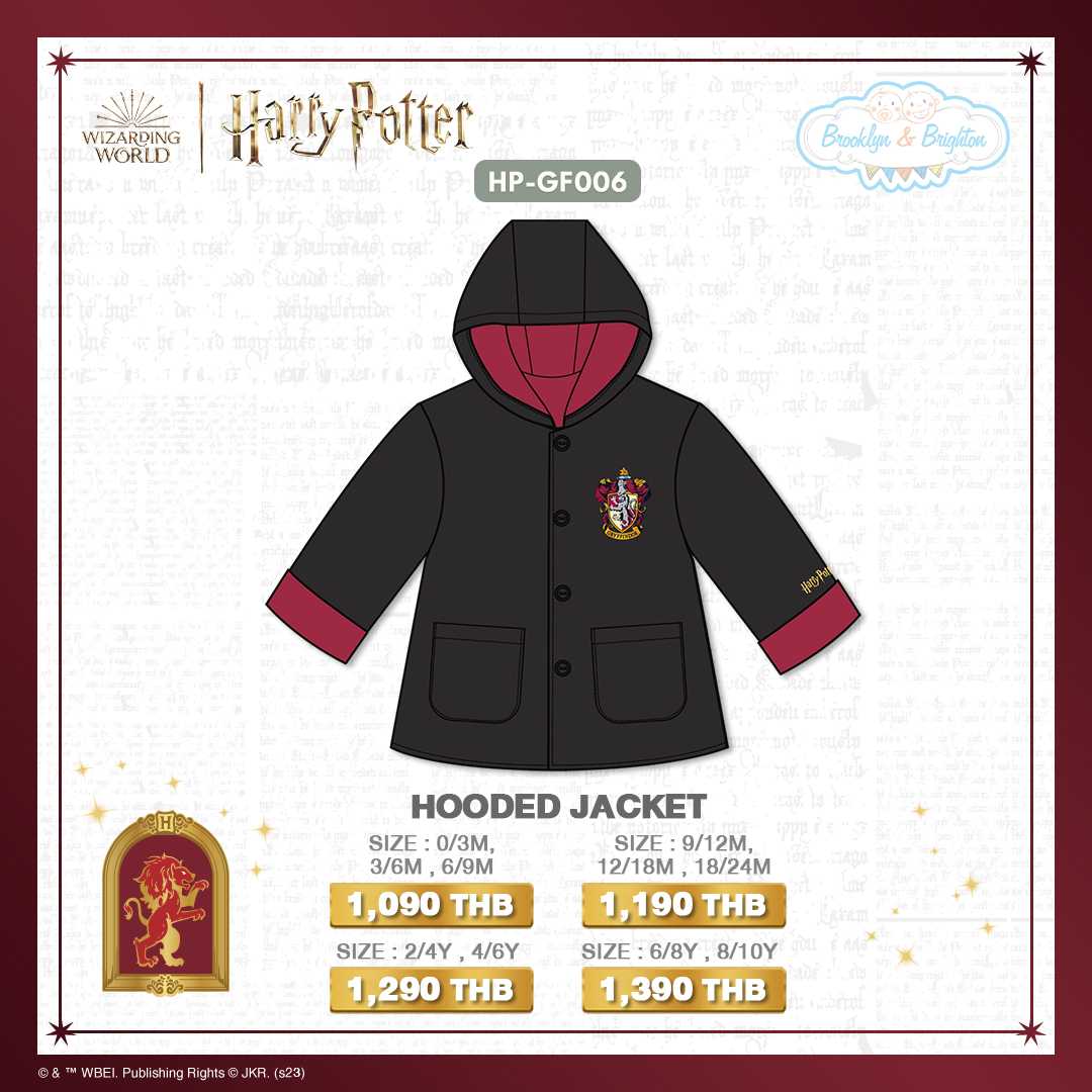 Harry Potter - Gryffindor Hooded Jacket - HP-GF006 - เสื้อคลุมแฮร์รี่ ...