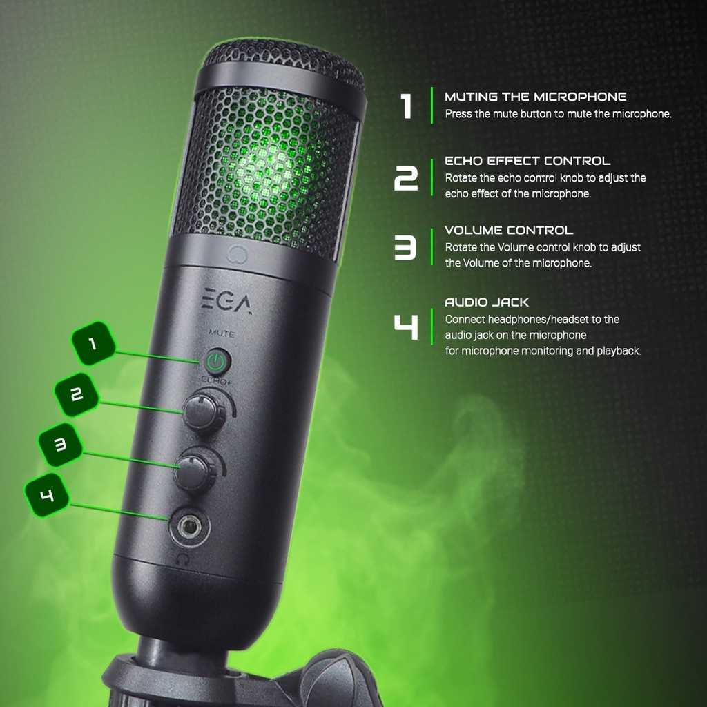 EGA TYPE MC4 ไมโครโฟนตัดเสียงรบกวน 48kHz 16bit เหมาะสำหรับสตรีมมิ่ง รับ ...