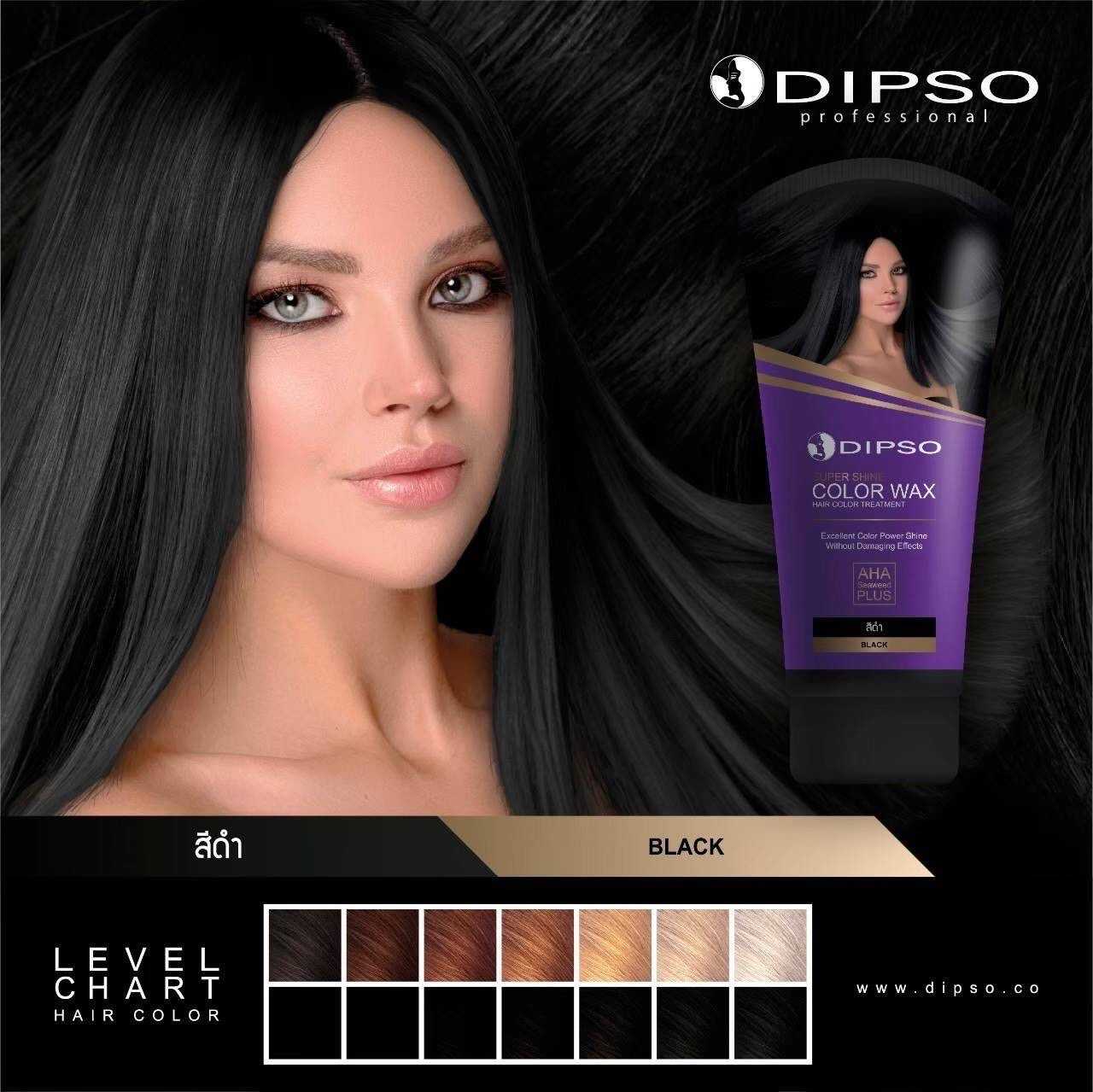(ฝาดำ) Dipso Super Shine Color Wax ทรีทเม้นท์แว๊กซ์เปลี่ยนสีผม 150มล. ...