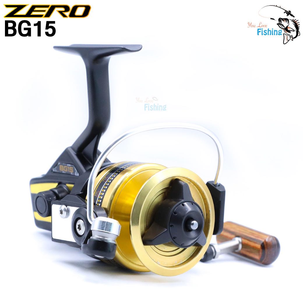 รอกสปิน BG ZERO 15 สีดำทอง โครงสร้างโลหะ ลูกปืน 5+1 แขนเกลียว ทนทาน ขาย ...