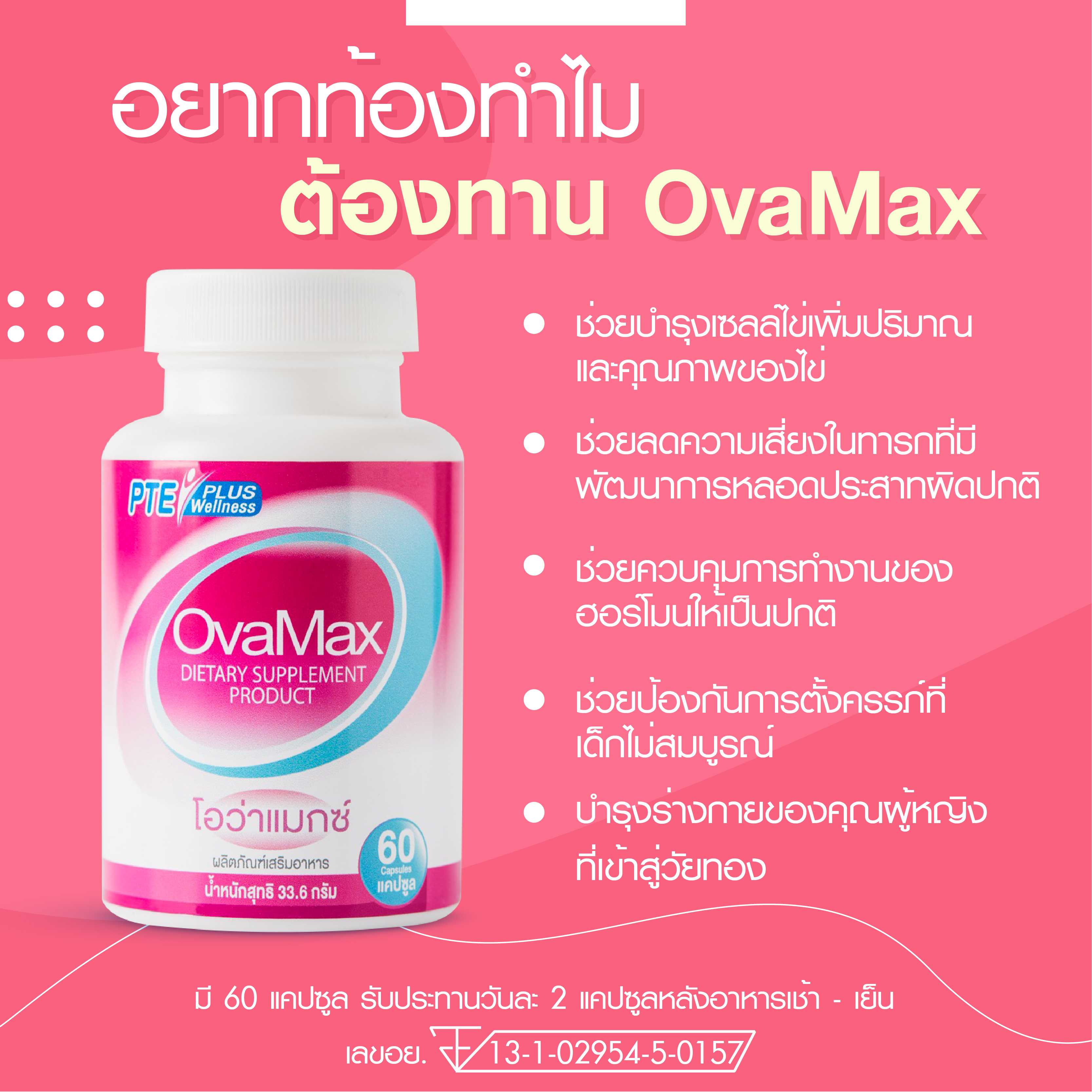 ผลิตภัณฑ์เพื่อคนอยากมีลูก : Ovamax โอว่าแมกซ์ บรรจุ 60 แคปซูล | LINE ...