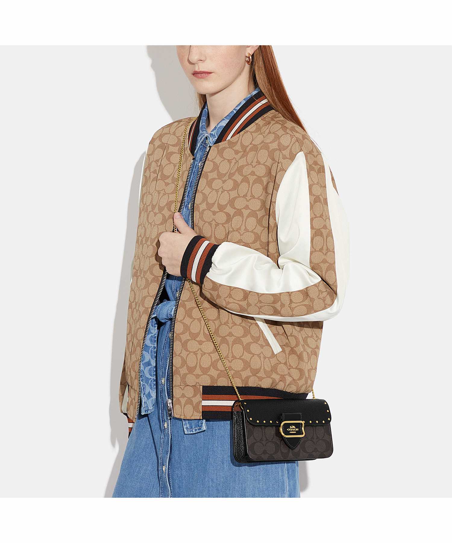 COACH MORGAN CROSSBODY IN COLORBLOCK SIGNATURE CANVAS WITH RIVETS CF474 ...