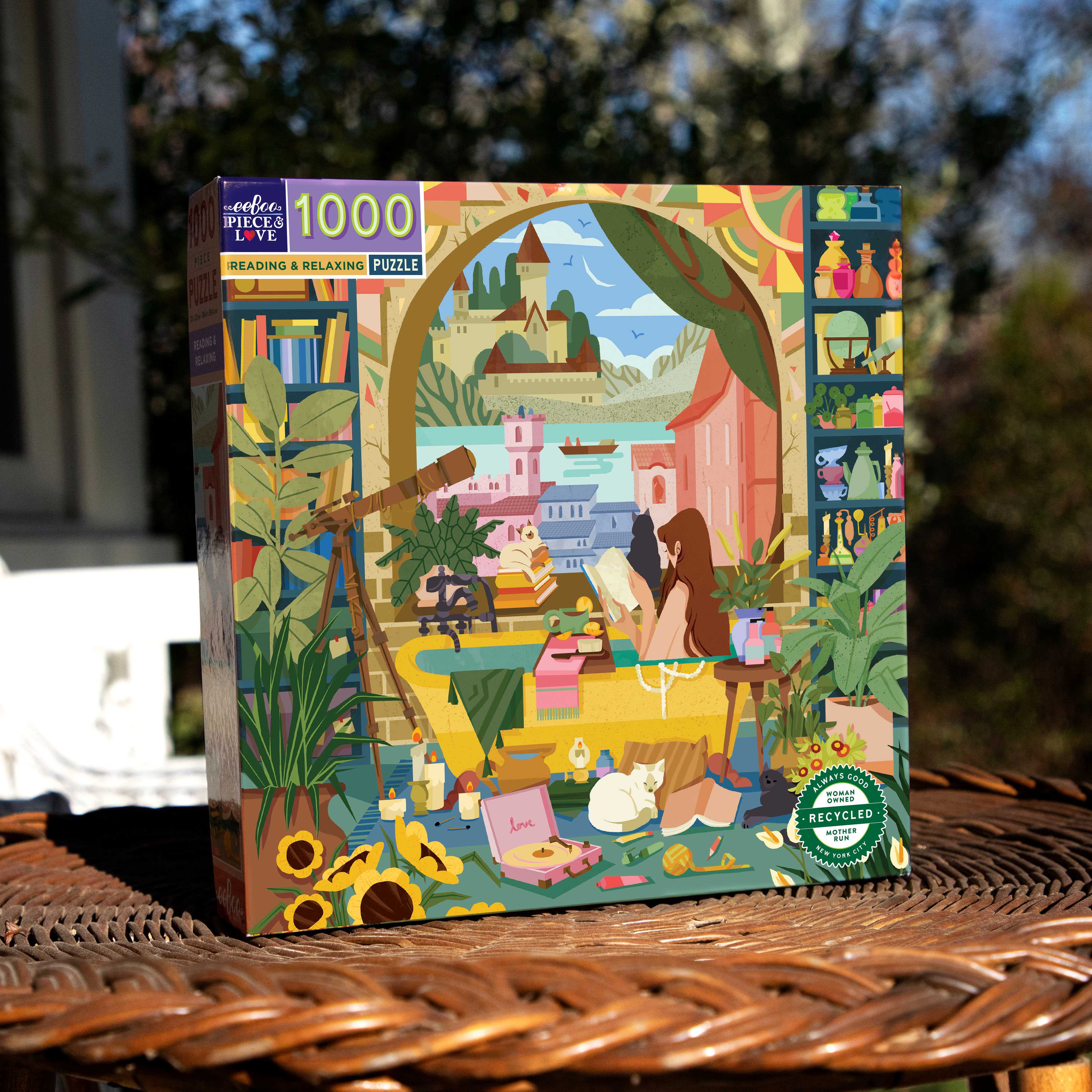 eeBoo Reading & Relaxing 1000 Pc Square Puzzle | LINE SHOPPING
