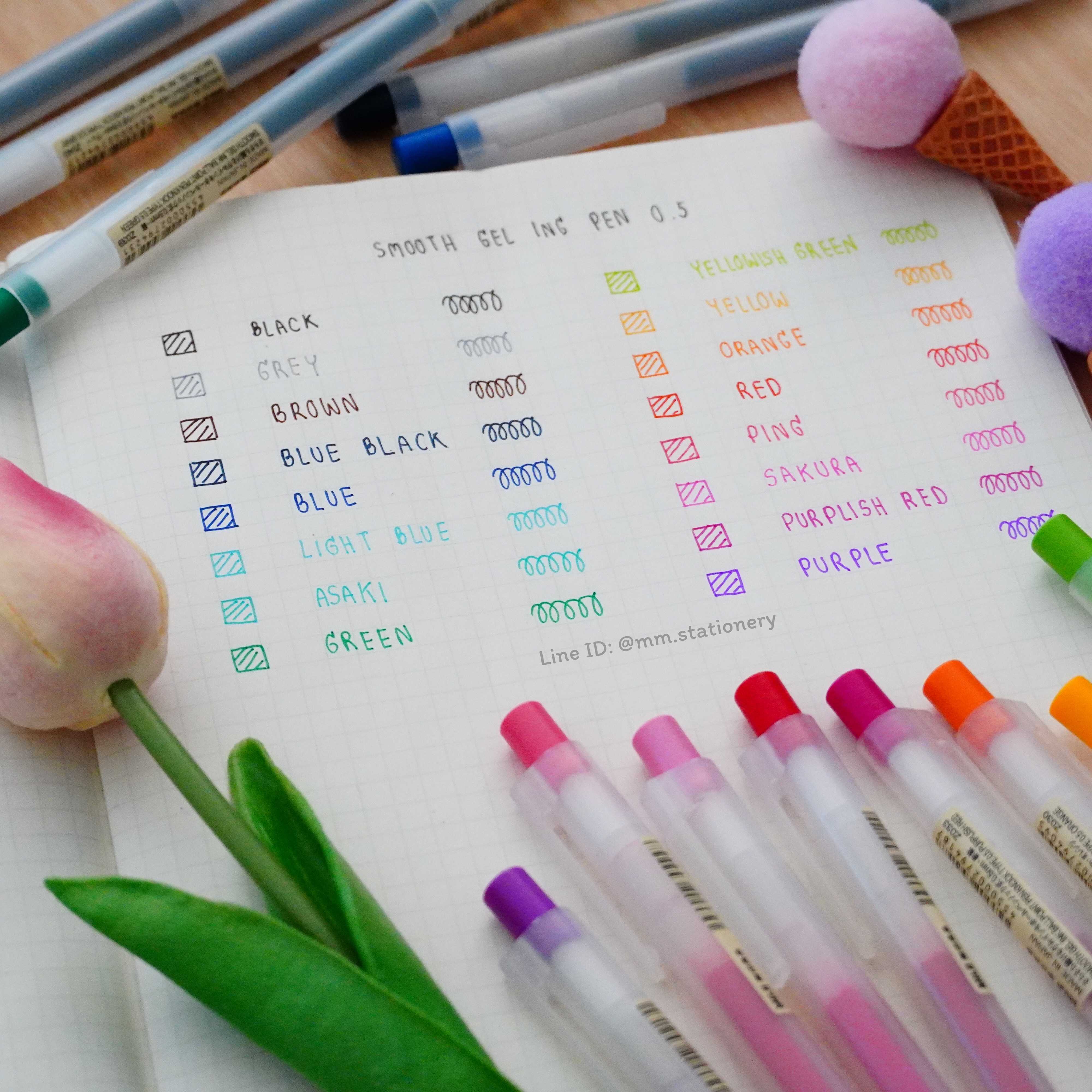 [MUJI] 🌈 ปากกามูจิ ไส้ปากกามูจิ แบบกด Smooth writing gel pens 0.5 mm ...
