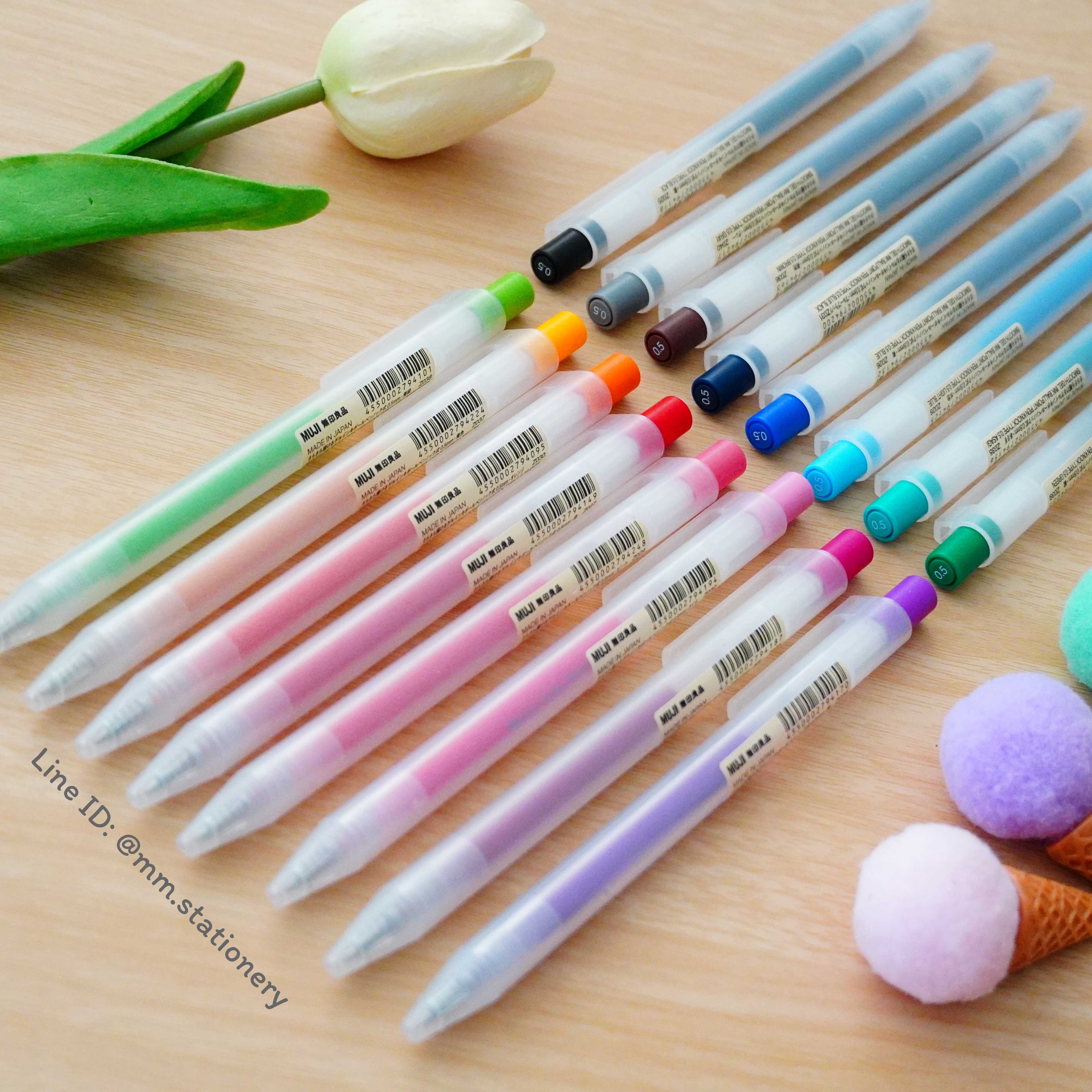 [MUJI] 🌈 ปากกามูจิ ไส้ปากกามูจิ แบบกด Smooth writing gel pens 0.5 mm ...